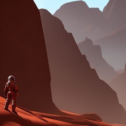 Astronaut stranded on Mars - AI Generated Artwork - NightCafe Creator