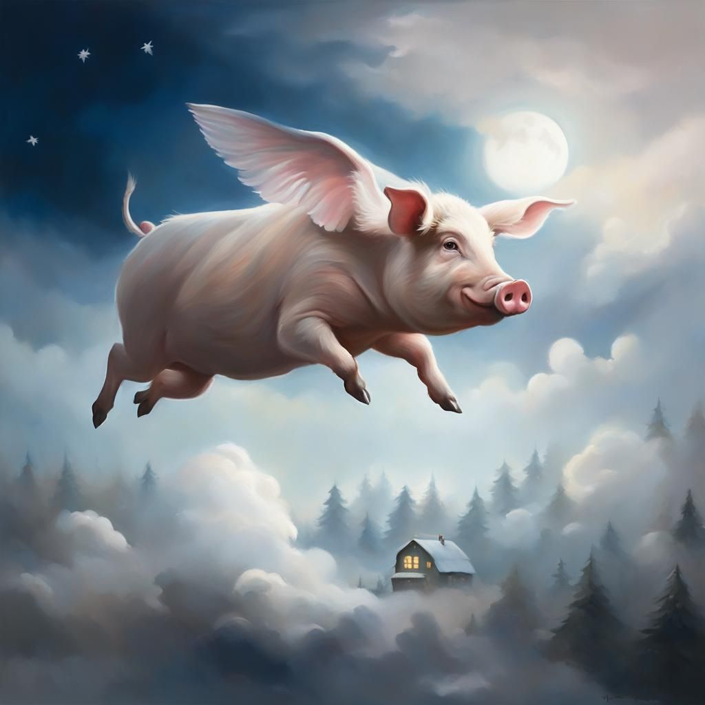 Image: Farmers Pigs can fly. /2 - AI Generated Artwork - NightCafe Creator