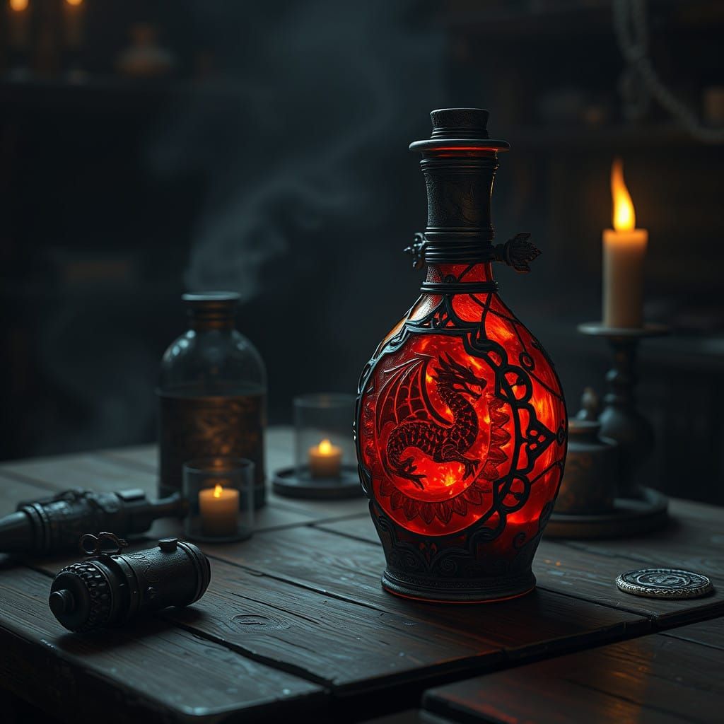 Dragonbreath Elixir - Ethereal Potion Bottle in Ancient, Mys...