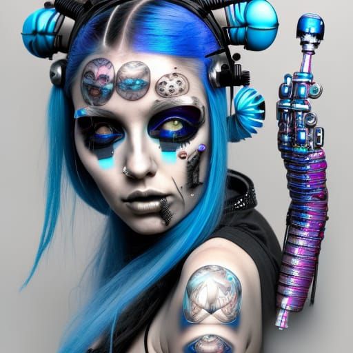 Android with face tattoos - AI Generated Artwork - NightCafe Creator