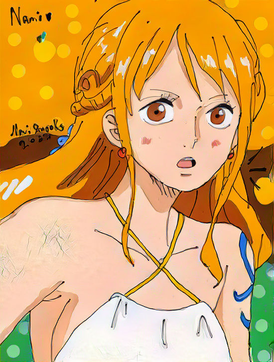 " Drawing of Nami On Chrome Canvas " - AI Generated Artwork - NightCafe ...