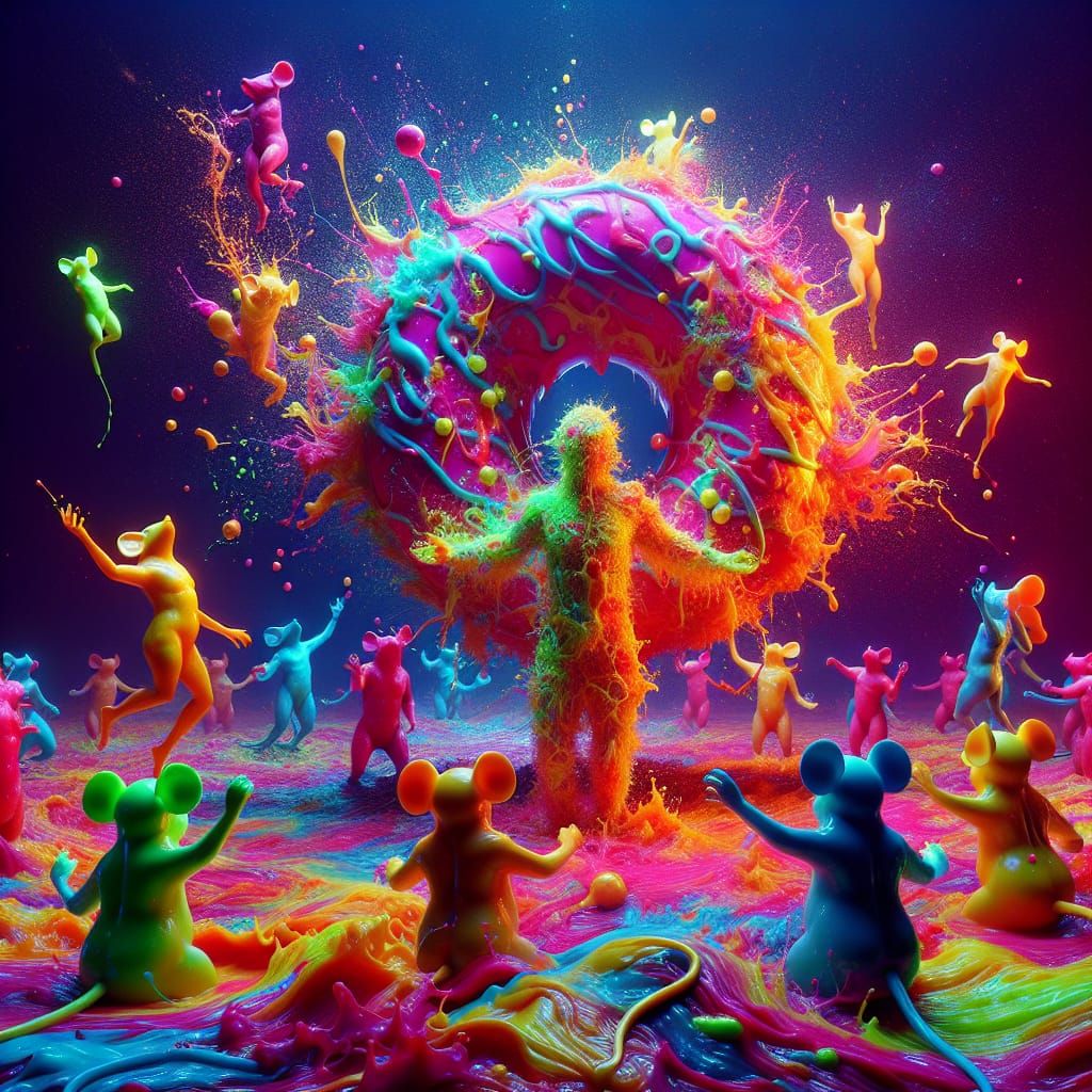 The Psychedelic Donuts Dance To Please the Mice - AI Generated Artwork ...
