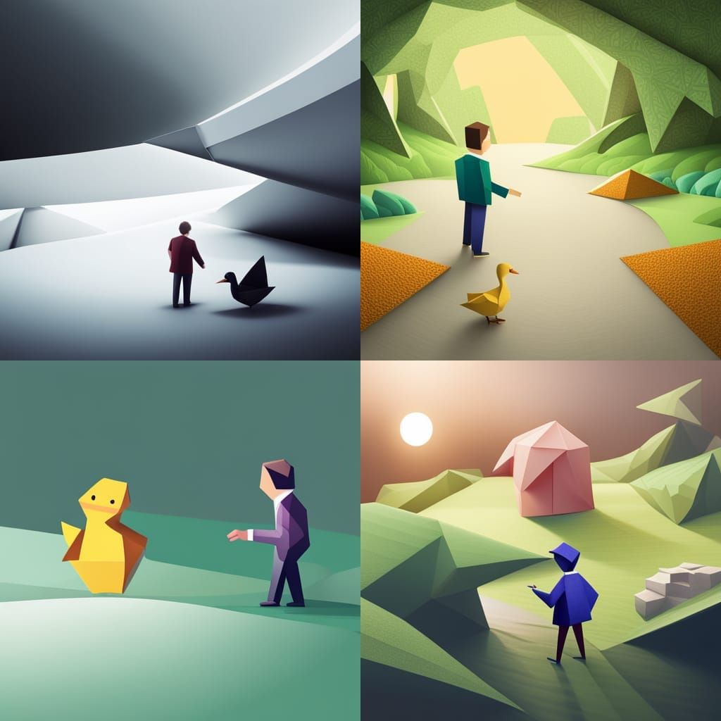 Human Asking a Duck a Question while Underground - AI Generated Artwork ...