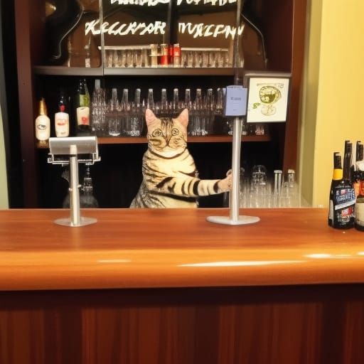 bartender cat - AI Generated Artwork - NightCafe Creator