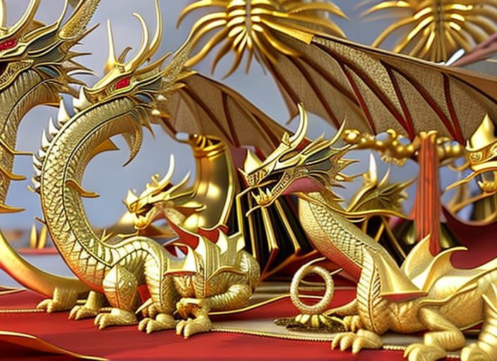 Dragons on Parade - AI Generated Artwork - NightCafe Creator