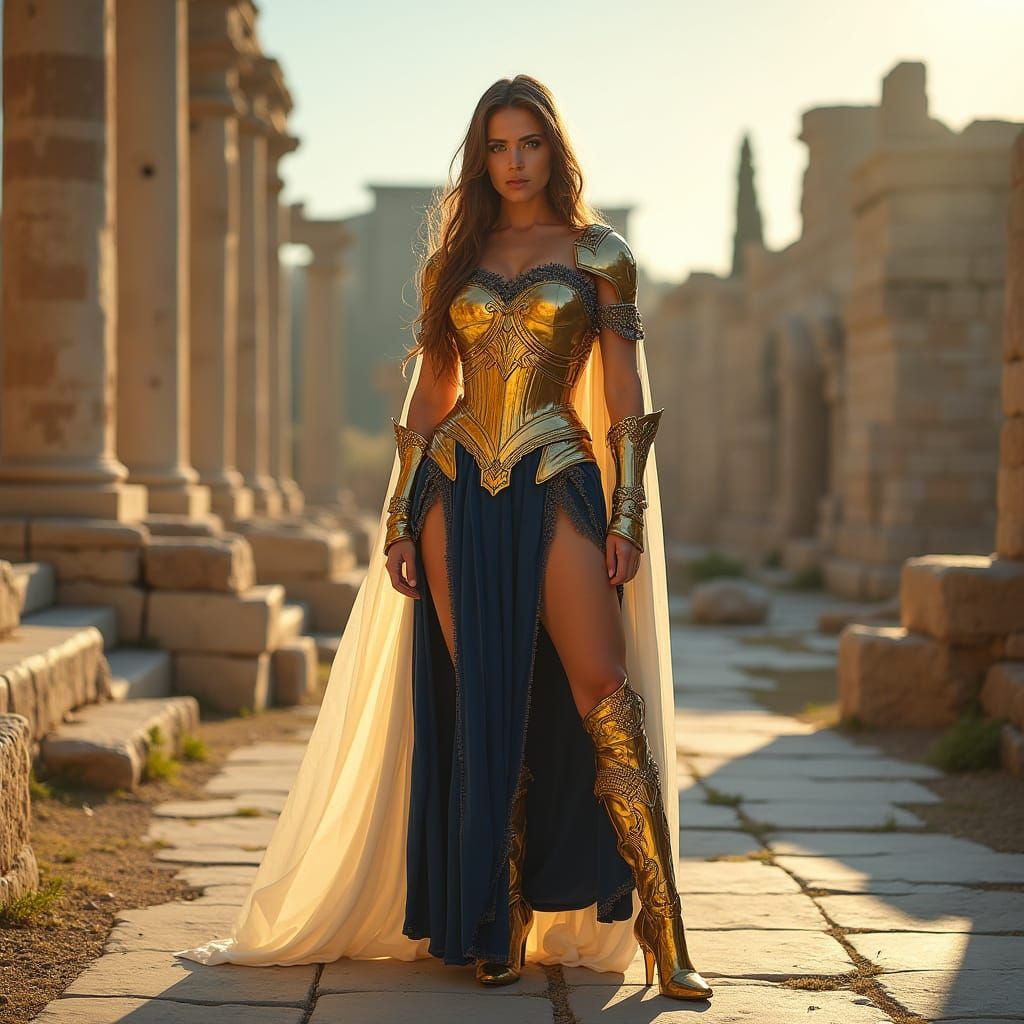 Warrior Goddess Cosplayer Shines in Ancient Greek ... - AI Art