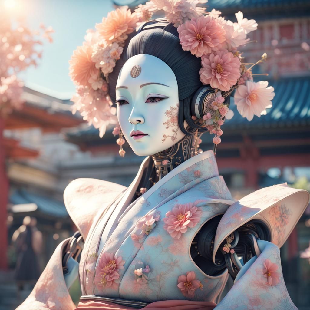 Pastel Geisha-Bot - AI Generated Artwork - NightCafe Creator