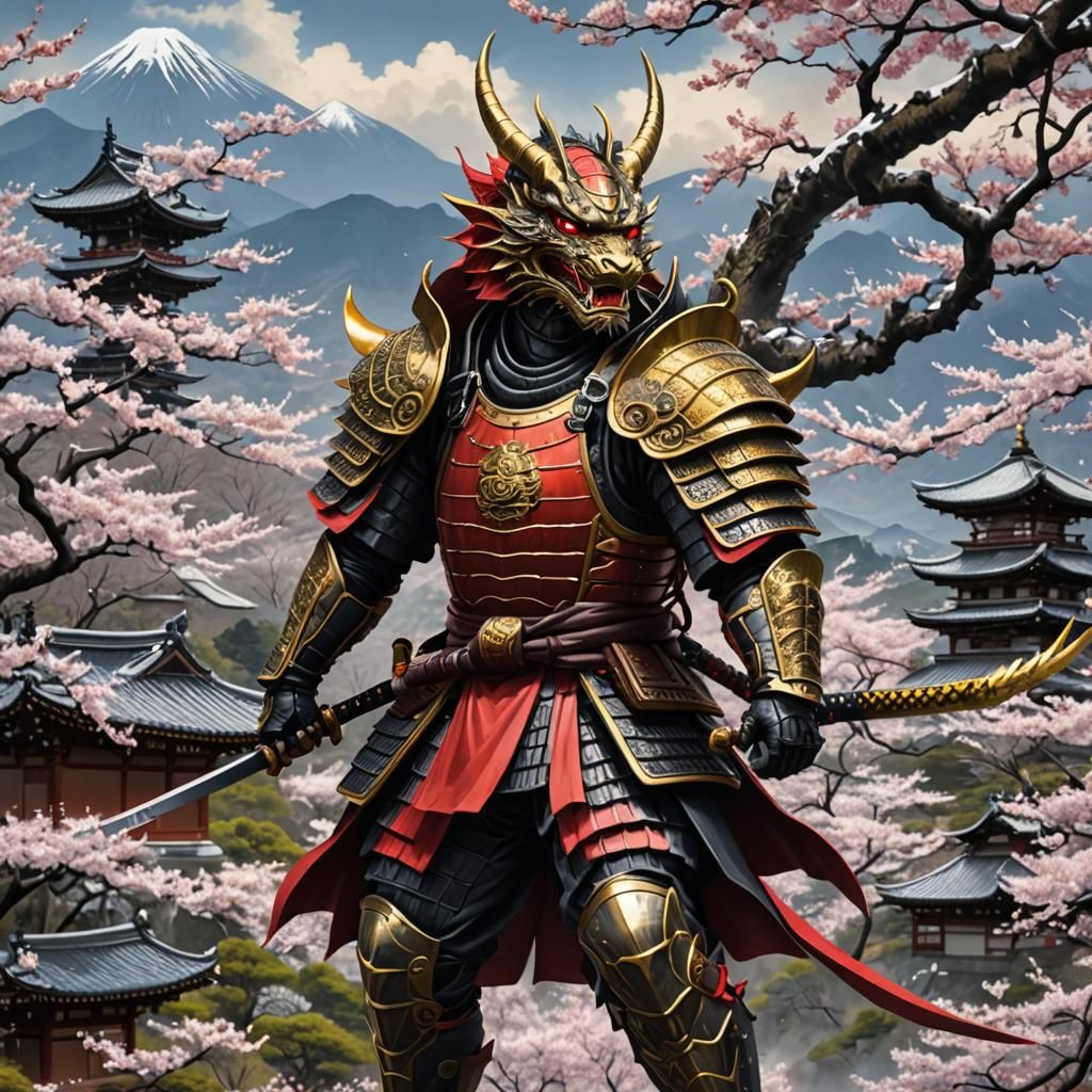 The Dragon Samurai - AI Generated Artwork - NightCafe Creator