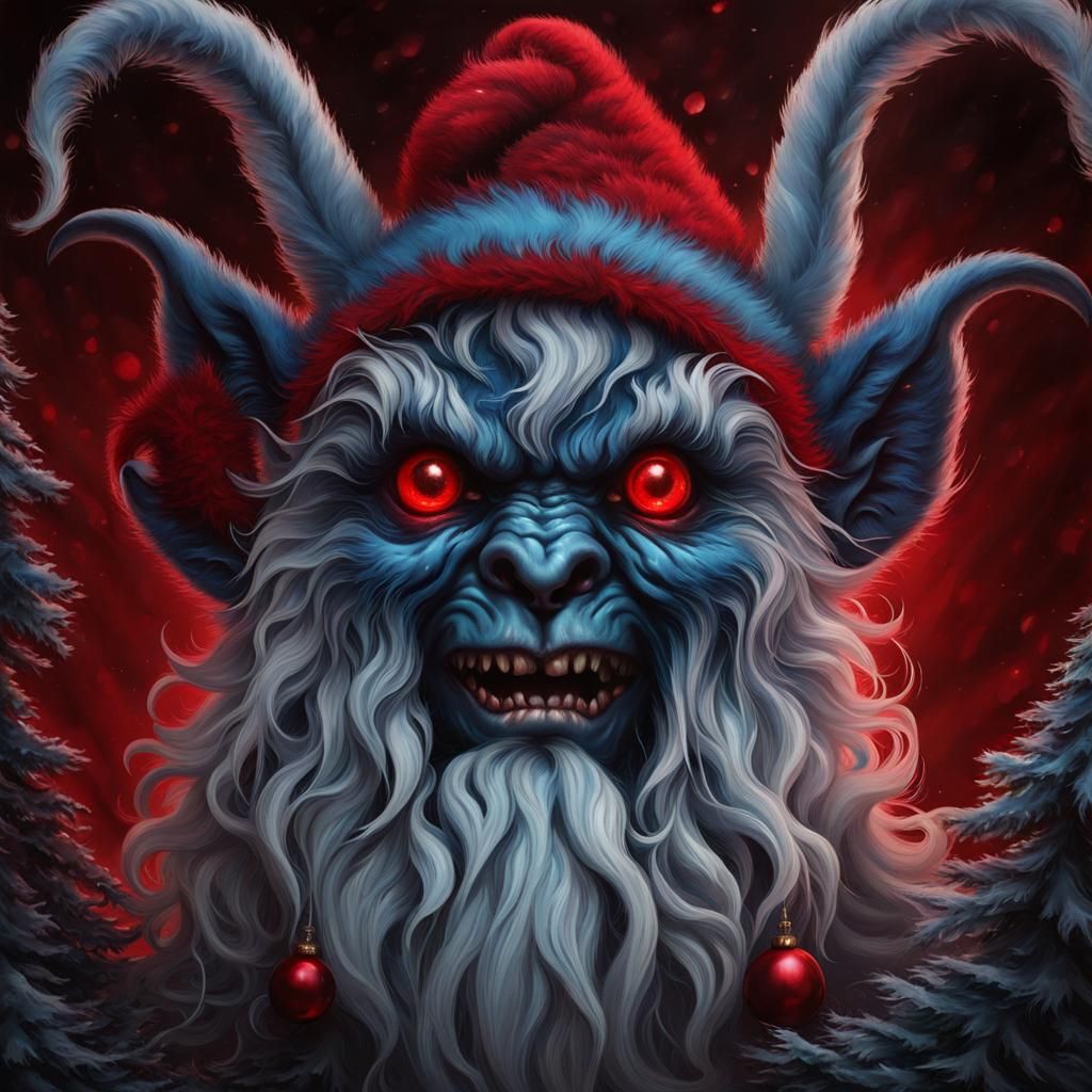 adorable baby mutated Christmas krampus alarming horror hybrid ...