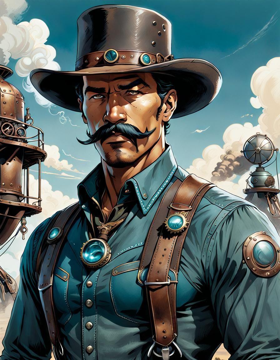 Steampunk Cowboy - AI Generated Artwork - NightCafe Creator