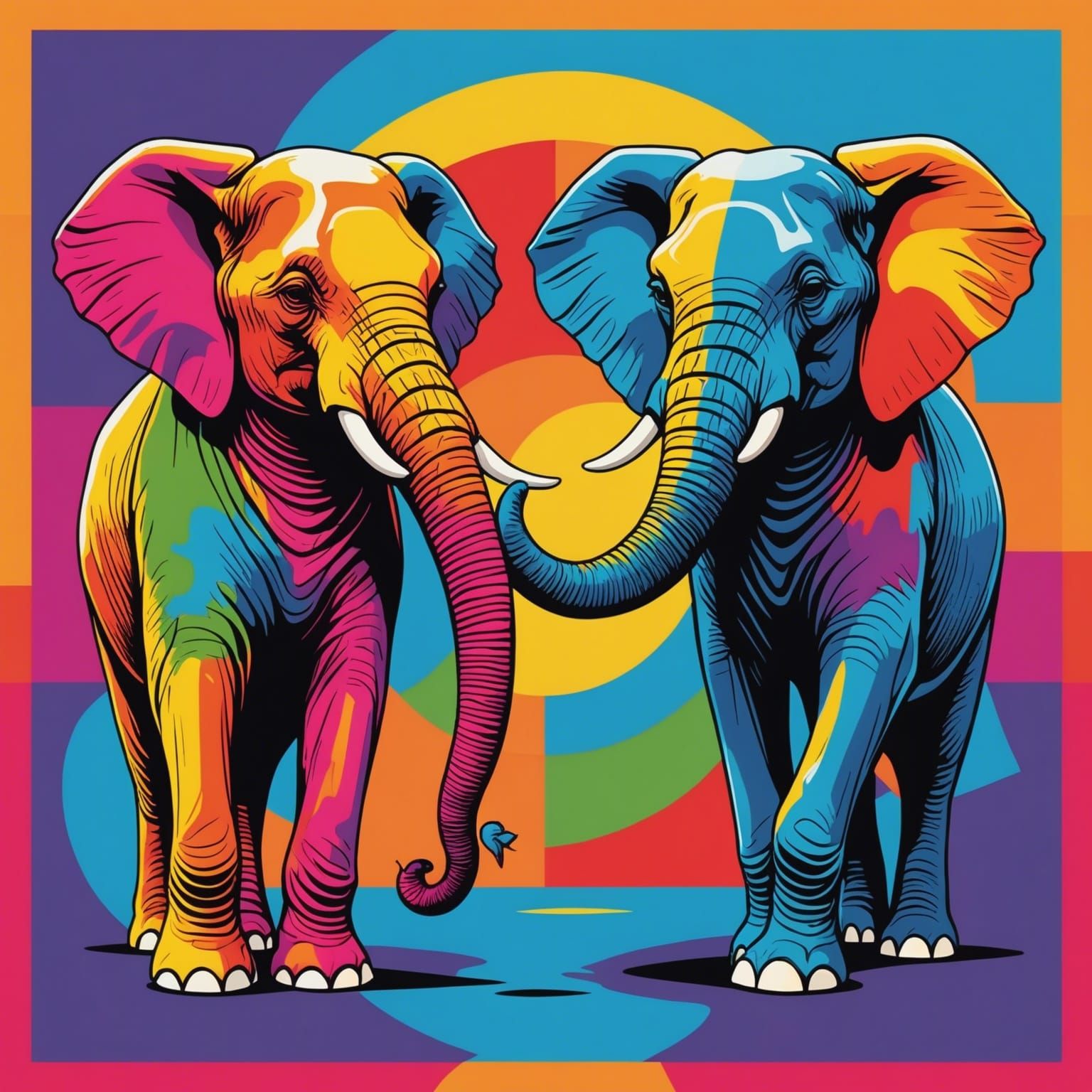 pop elephants - AI Generated Artwork - NightCafe Creator