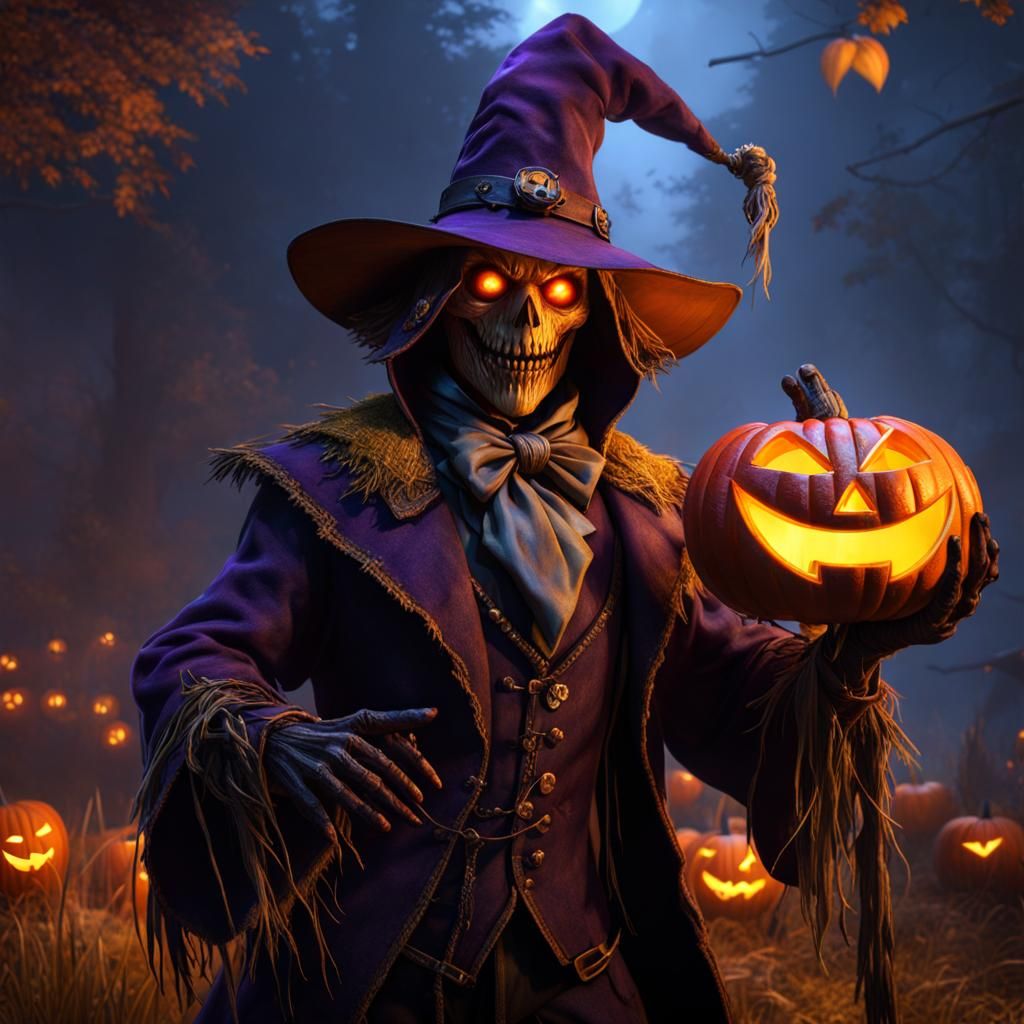 The Jack-o'-lantern Demon Wizard - AI Generated Artwork - NightCafe Creator