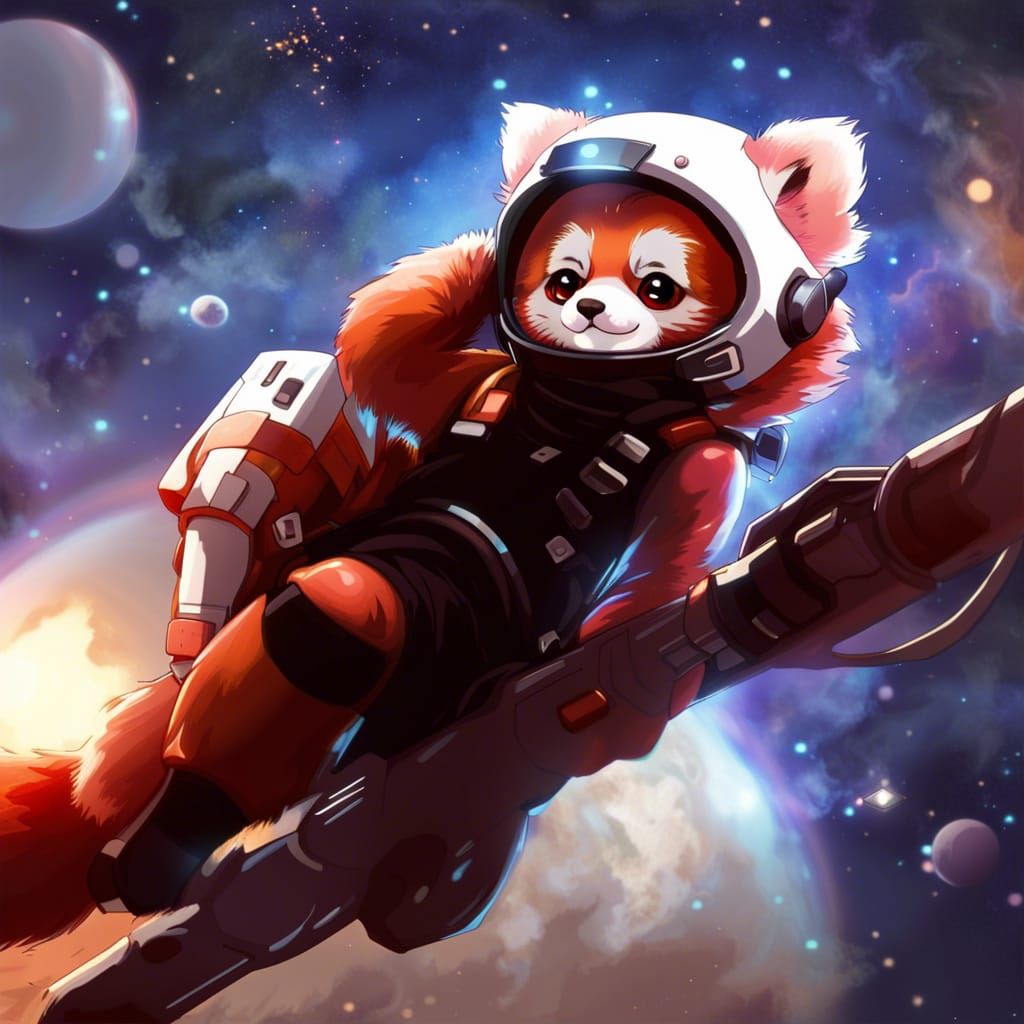 cute red panda in space helmet - AI Generated Artwork - NightCafe Creator