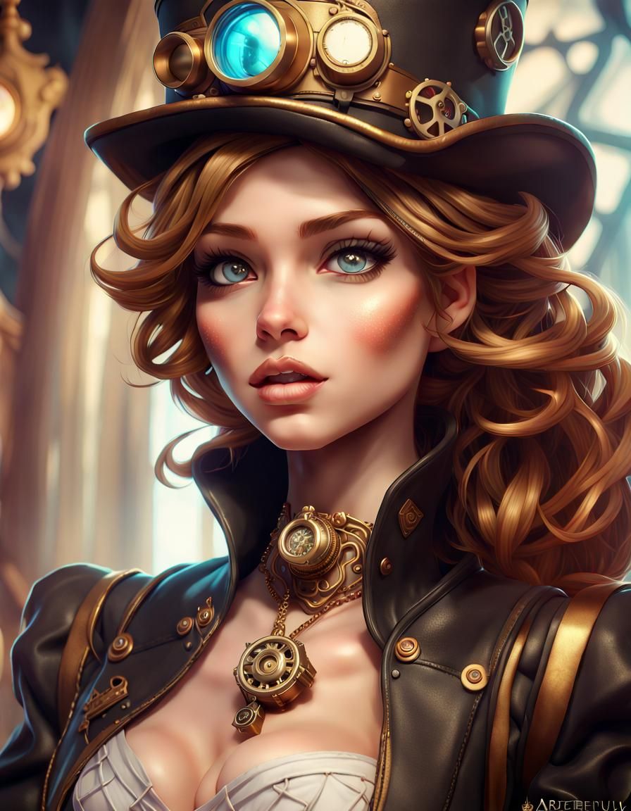 Beautiful Steampunk Queen - AI Generated Artwork - NightCafe Creator