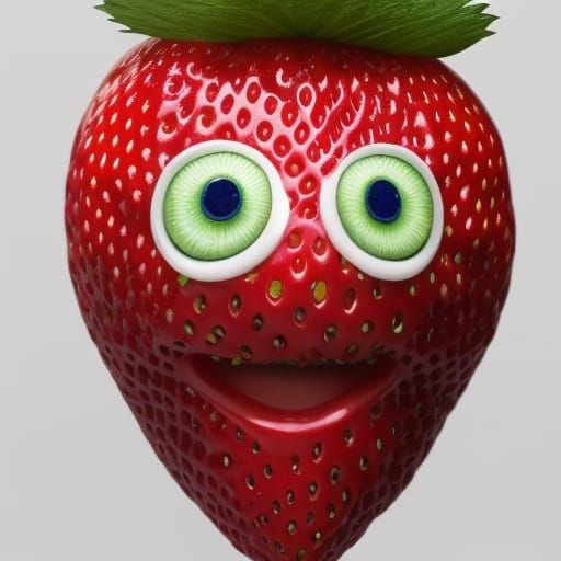 Strawberry head - AI Generated Artwork - NightCafe Creator