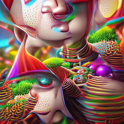 Psychedelic machine elves 8K 3D 8k resolution Behance HD detailed painting - AI Generated ...