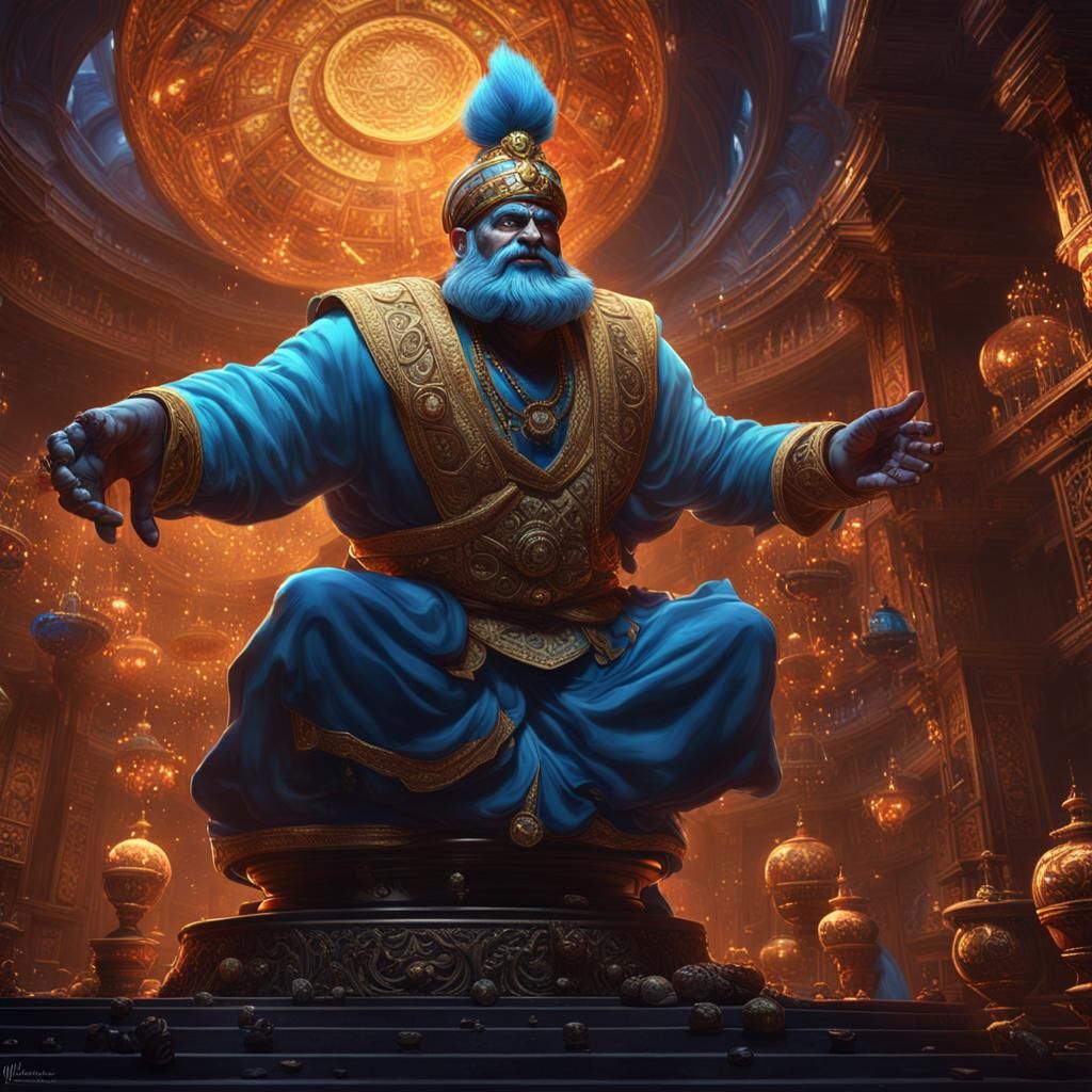 The genie waits for his moment - AI Generated Artwork - NightCafe Creator