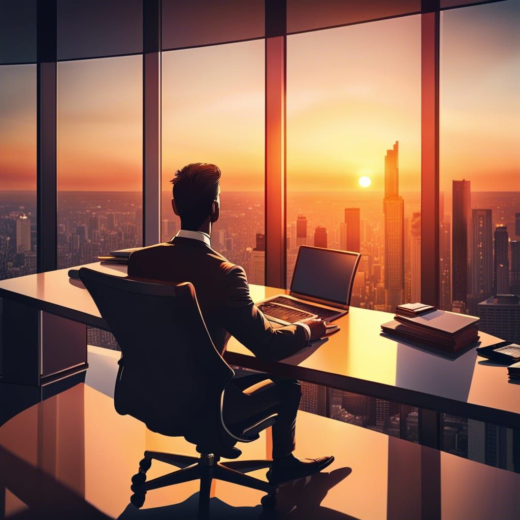 Office Sunset - AI Generated Artwork - NightCafe Creator