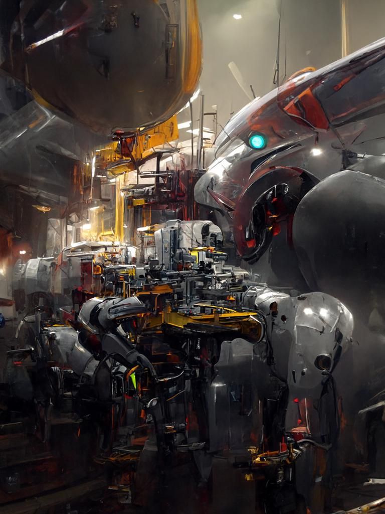 industrial robotic automation factory automotive spaceships futuristic ...