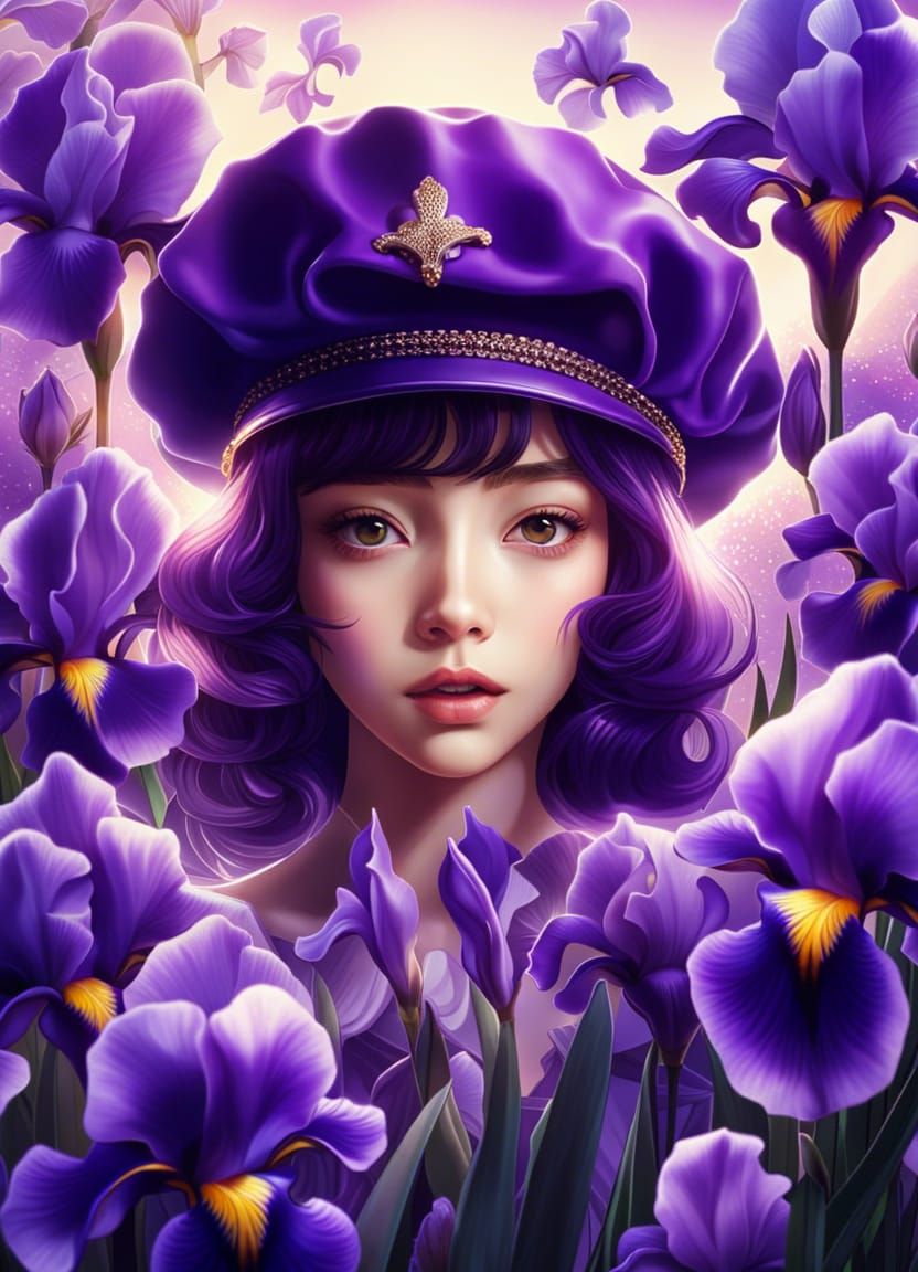 Violet Irises - AI Generated Artwork - NightCafe Creator