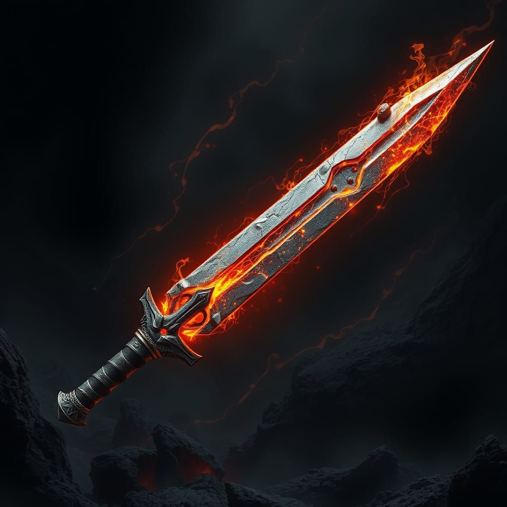 "A elemental earth sword " - Surreal Earth Sword in Dark, Mu...