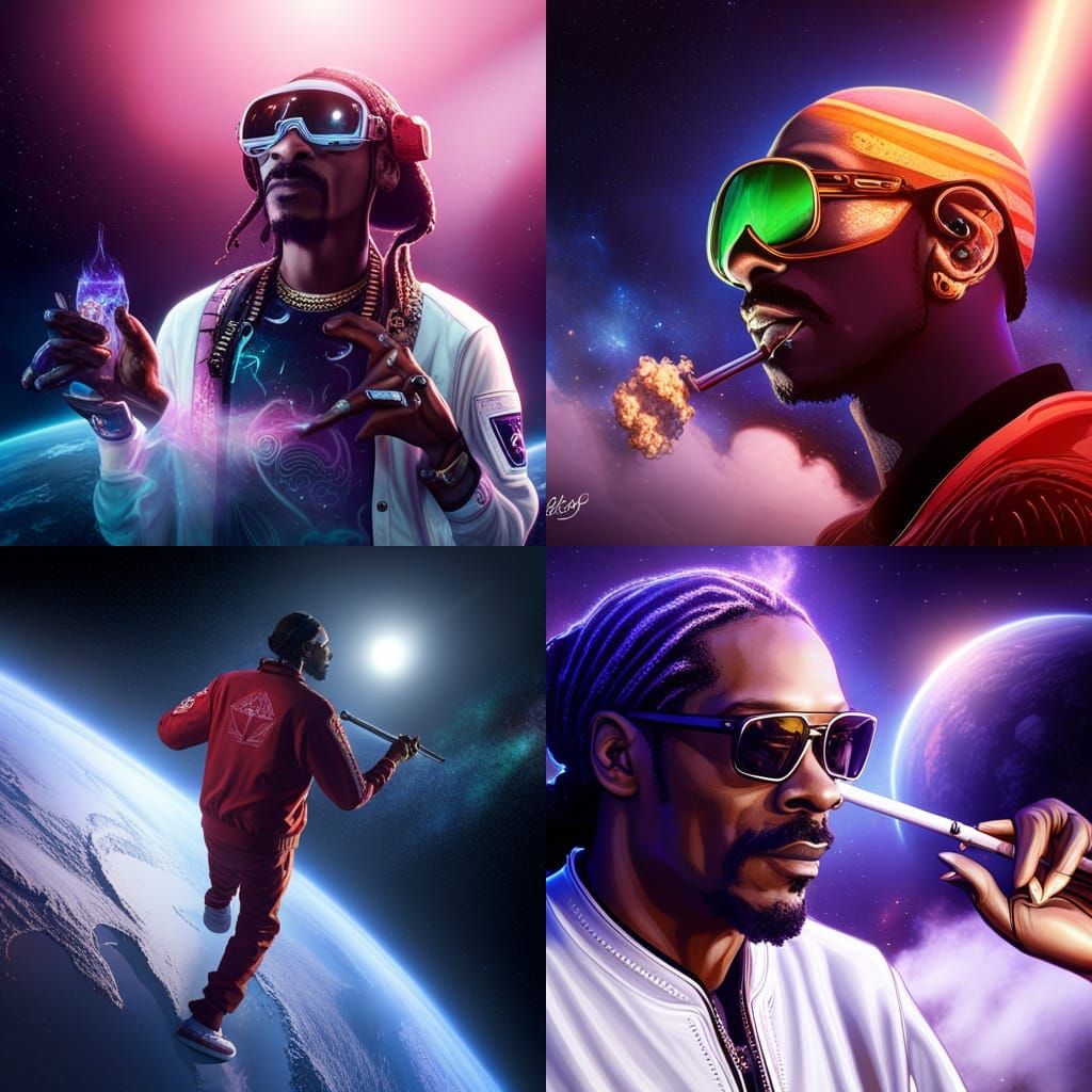 Snoop Dogg Smoking Weed in Space - AI Generated Artwork - NightCafe Creator