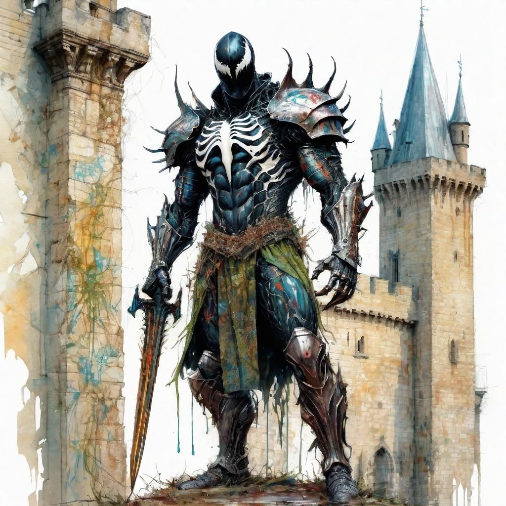 Medieval and Sci-fi Fusion ~ the VENOM Dressed as a Medeival Knight in ...