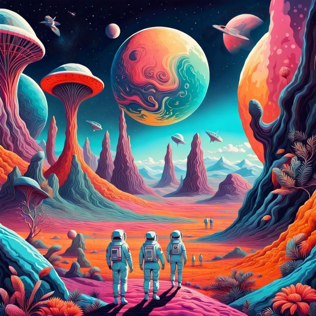 First Landing on an Alien World - AI Generated Artwork - NightCafe Creator