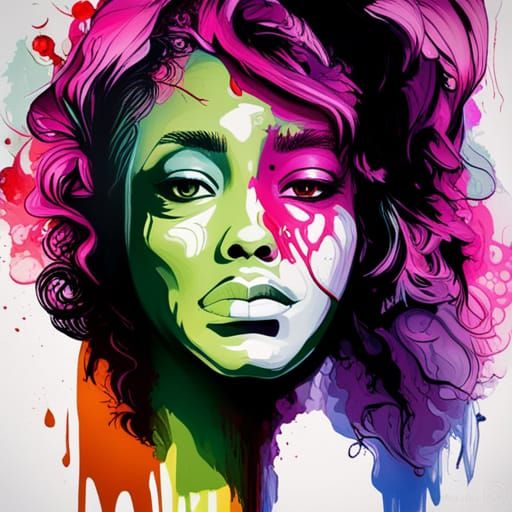 inky beautiful face - AI Generated Artwork - NightCafe Creator