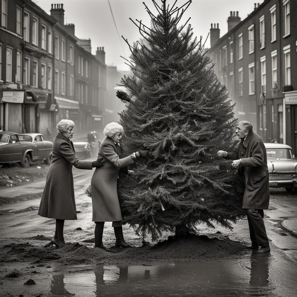 Christmas at Commando Street - AI Generated Artwork - NightCafe Creator