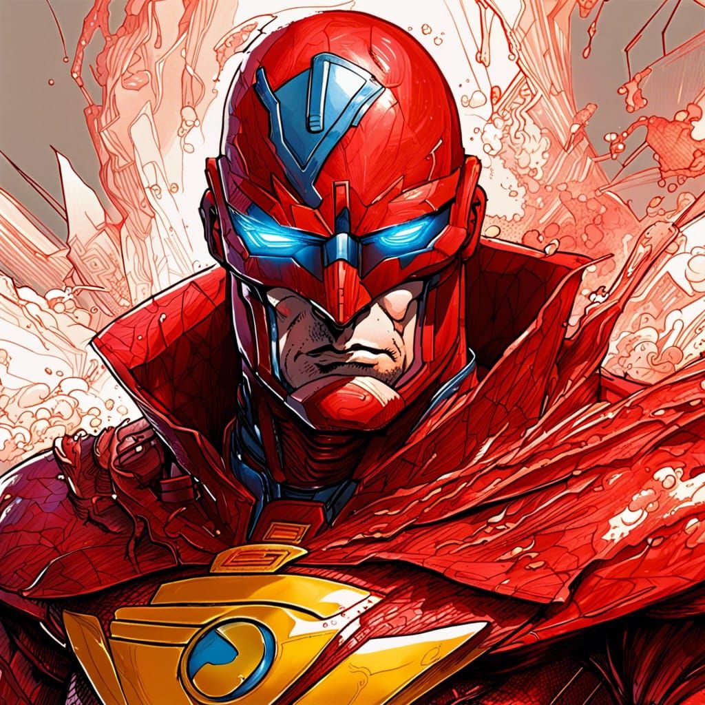 Portrait of the "Red Tornado" - AI Generated Artwork - NightCafe Creator