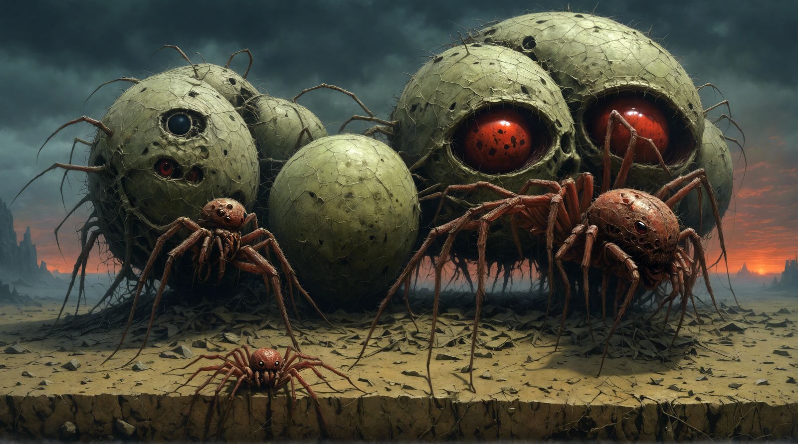 Bloody Faces Spiders 8K By Zdzisław Beksiński - AI Generated Artwork ...
