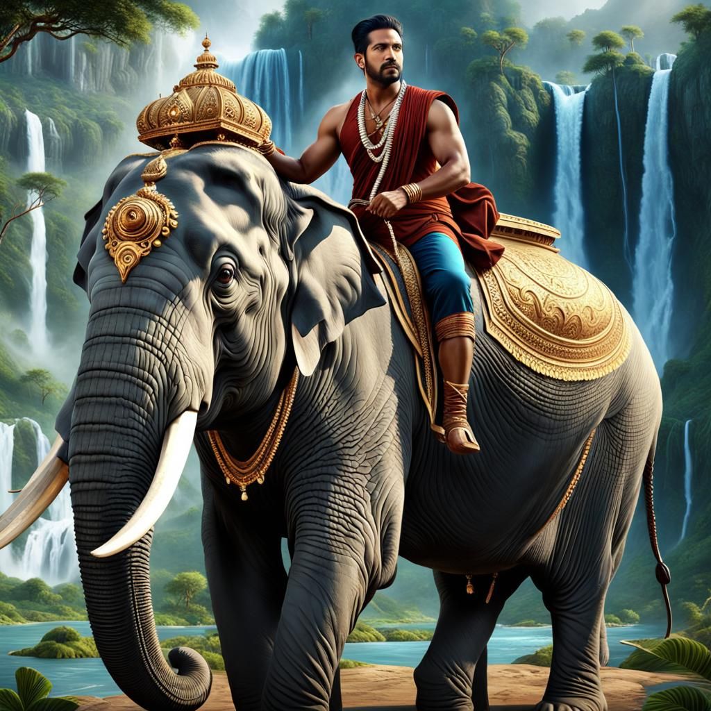 Man on an Elephant - AI Generated Artwork - NightCafe Creator