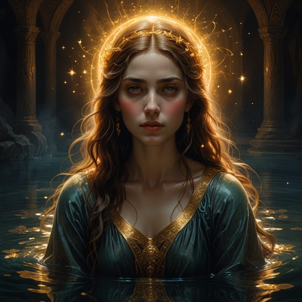 A Divine Oracle Radiates Celestial Elegance - AI Art