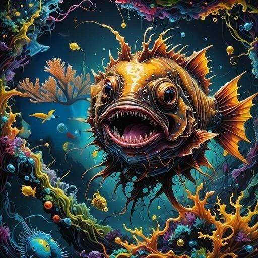 Deep sea creature - AI Generated Artwork - NightCafe Creator