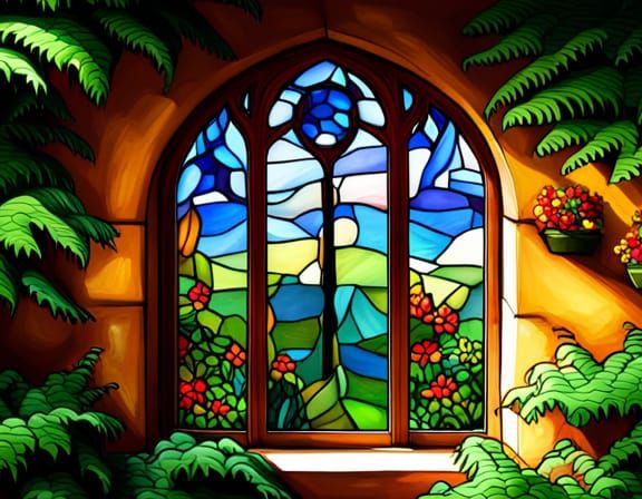 Rustic Modern Cathedral Windows