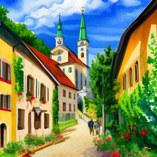 pretty bavarian town, landscape, Borillo - AI Generated Artwork ...