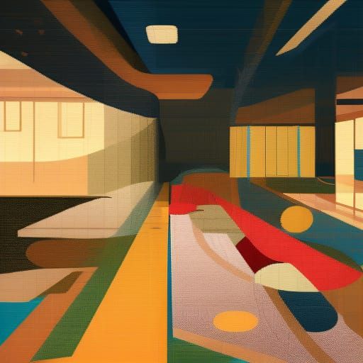 Expressionist mid century modern interior - AI Generated Artwork ...