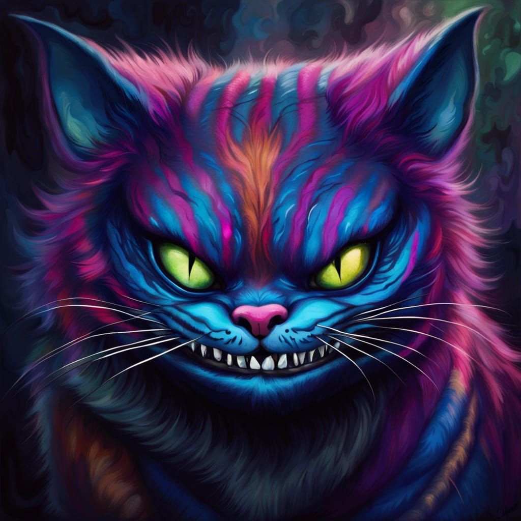 Cheshire Cat on the Prowl - AI Generated Artwork - NightCafe Creator