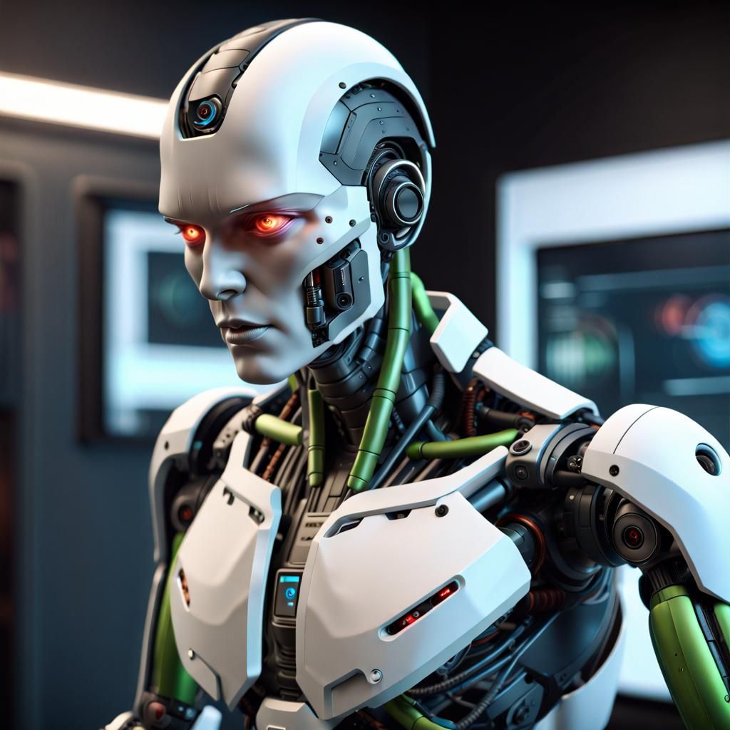 An android with a smaller android controlling within head - AI ...