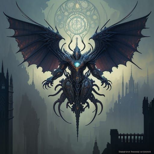 Epic Paper Mache Cityscape with Soaring Superhero - AI Art