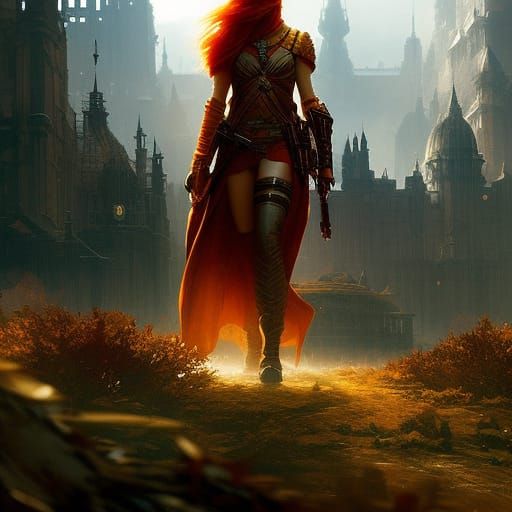 ginger, style by Marc Simonetti greg rutkowski, cinematic, illustration ...