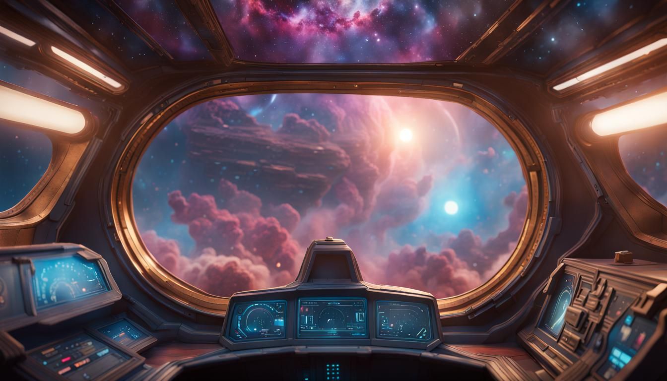 Spaceship gaming pc sim setup - AI Generated Artwork - NightCafe Creator