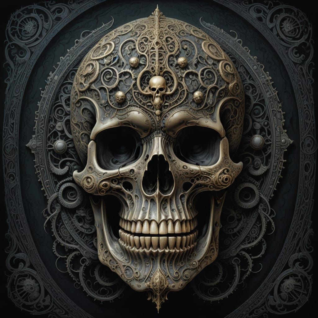 Ultimate skull art - Ethereal Baroque Skull in Mysterious, O...