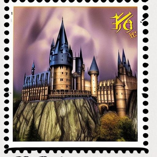 Hogwards Magic Shool Postage Stamp - AI Generated Artwork - NightCafe ...