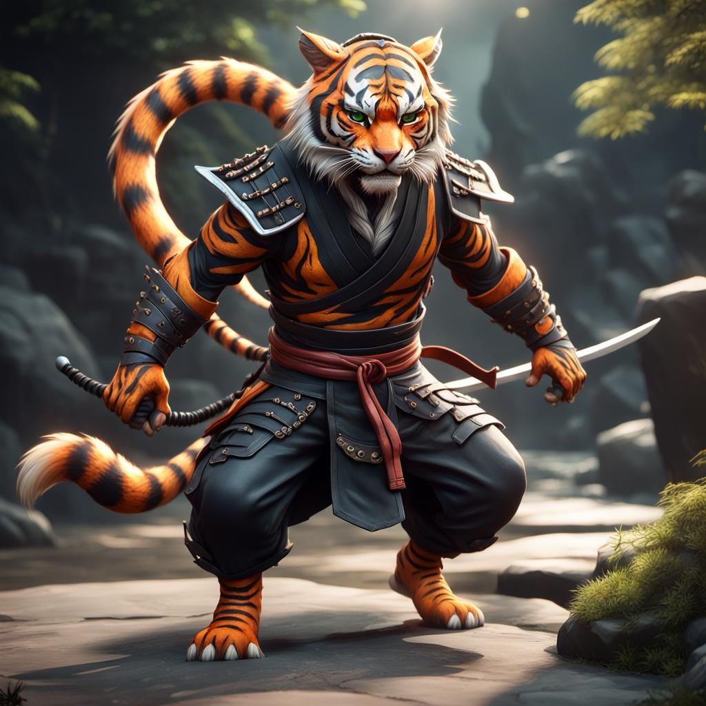 A cartoon Ninja Tiger - AI Generated Artwork - NightCafe Creator