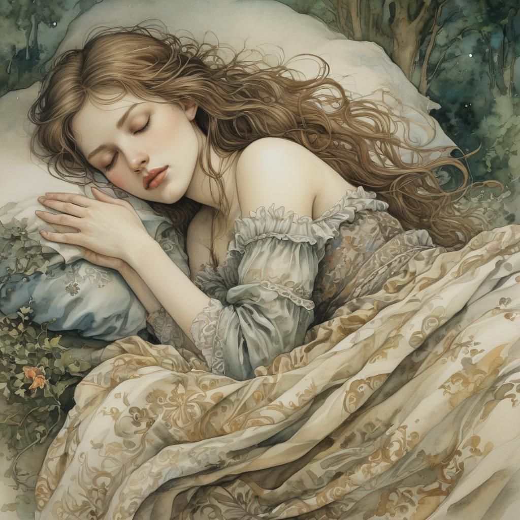 Sleeping Girl - AI Generated Artwork - NightCafe Creator
