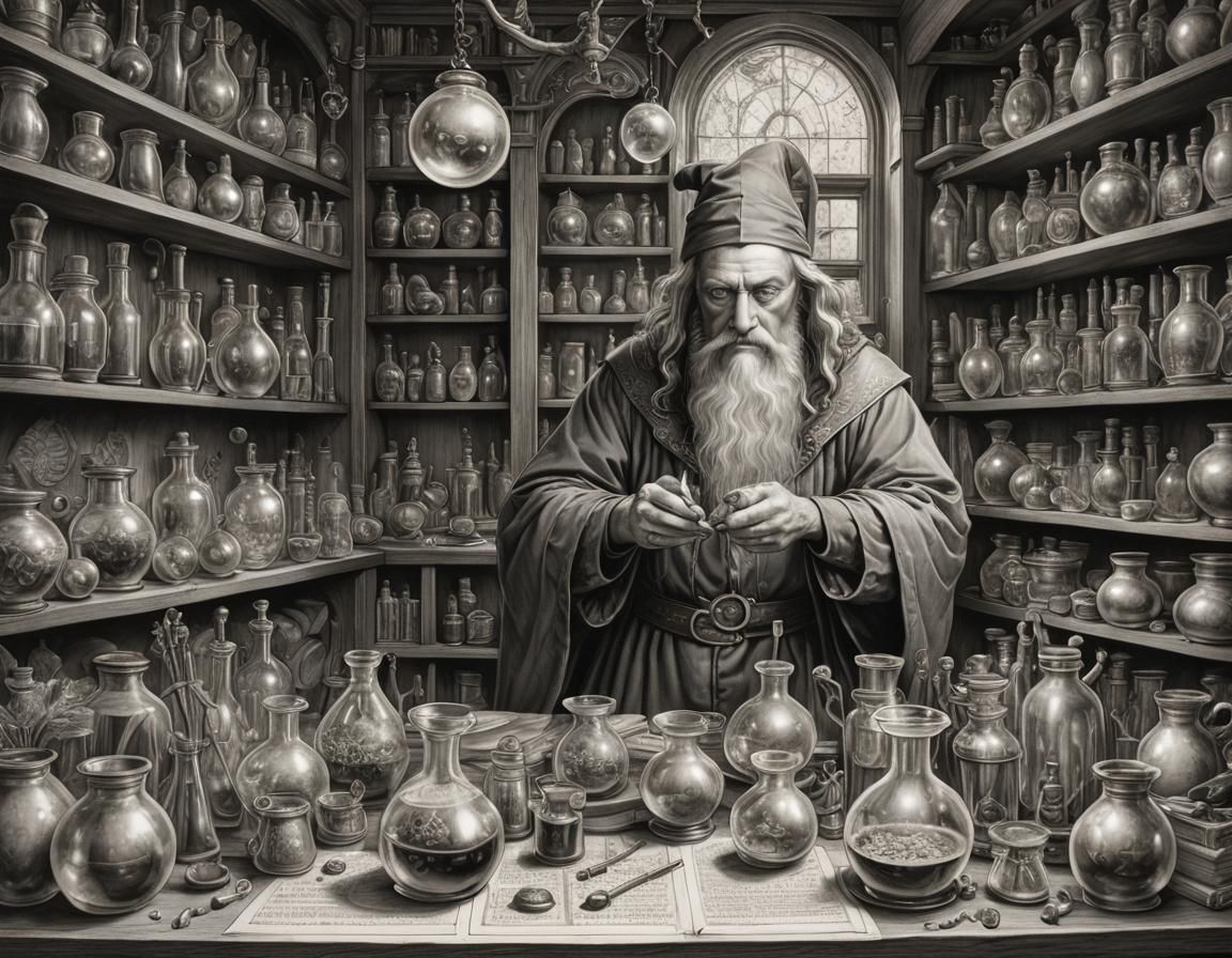Wizard's alchemy lab - AI Generated Artwork - NightCafe Creator