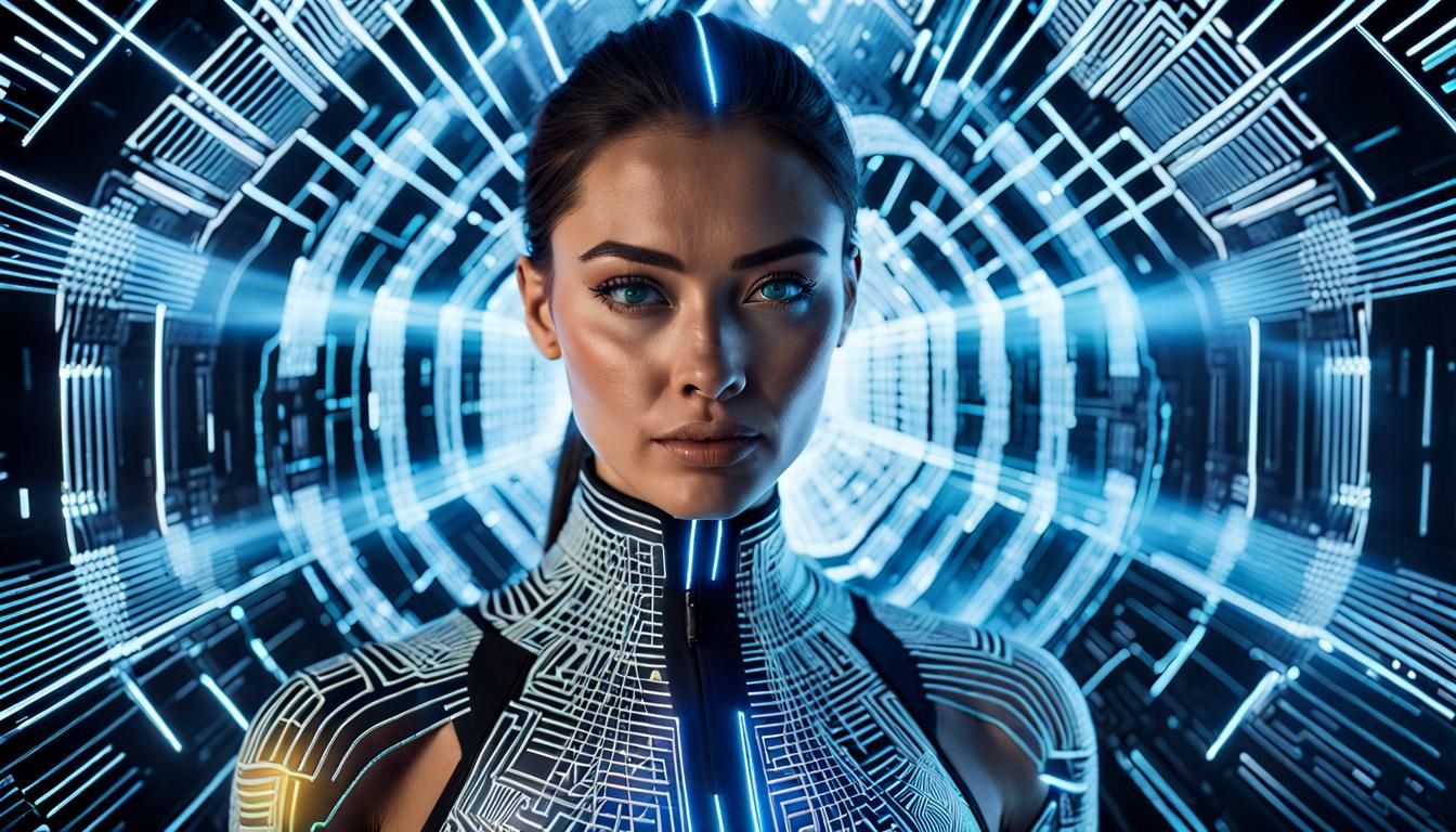 Three-dimensional holographic algorithm patterns - AI Generated Artwork - NightCafe Creator