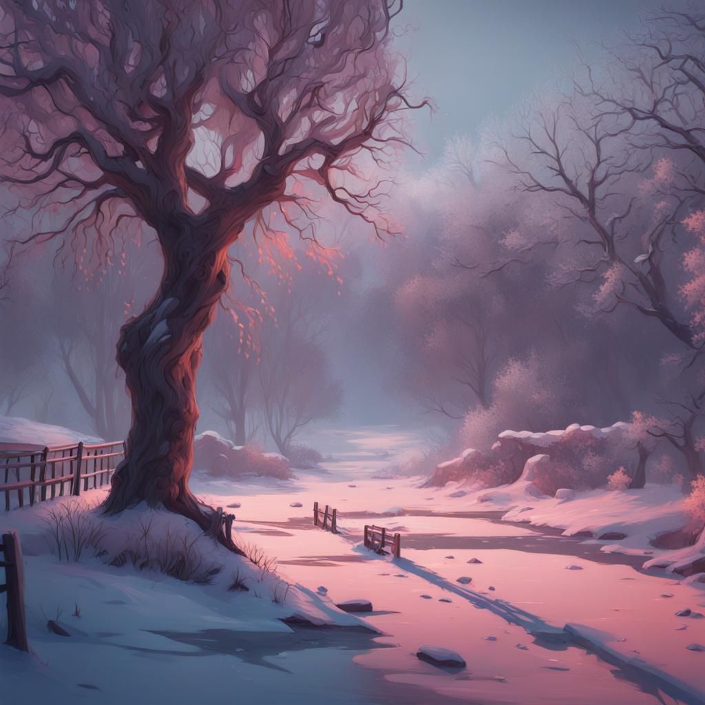 winter scene, somber, Art Hoe, drawing, DSLR, Zbrush rendering, 500px ...